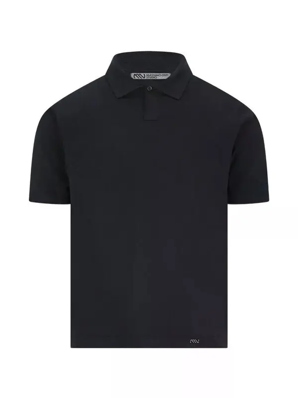 MASSIMO OSTI STUDIO Button Short-sleeve Polo Shirt - Blue