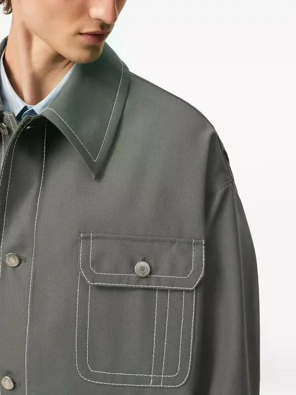 Ami Patch-pocket Worker Jacket - Grey