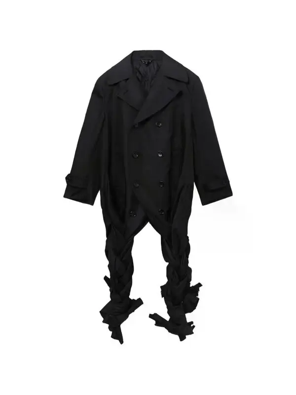 Comme Des Garçons Braided Double-breasted Coat - Black