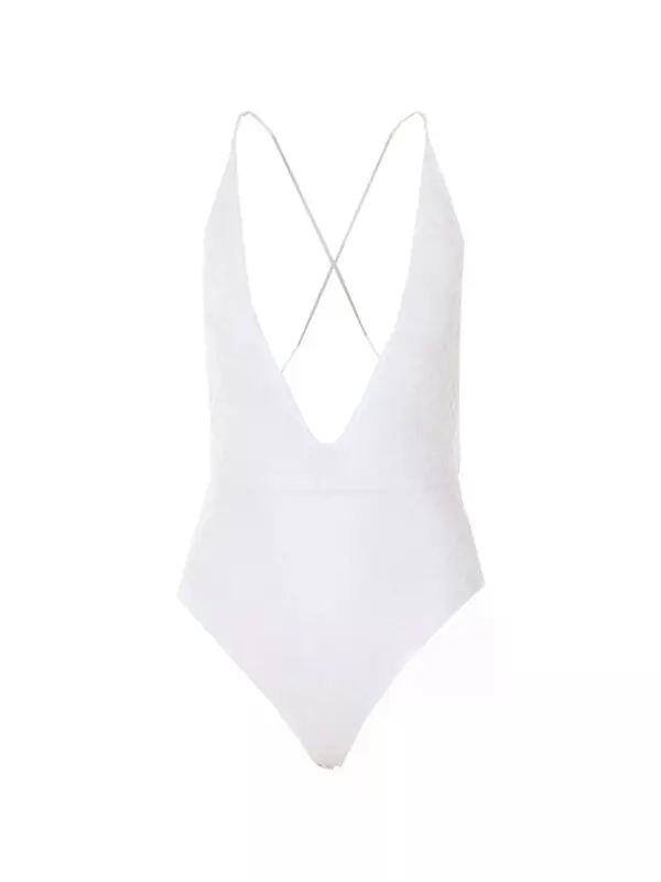 Missoni V-neck Swimsuit - White