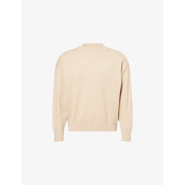 Lounge Brand-patch Round-neck Knitted Jumper