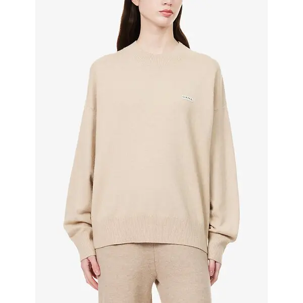Lounge Brand-patch Round-neck Knitted Jumper
