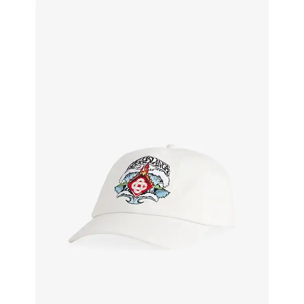 Casablanca Logo-embroidered Cotton Cap - White