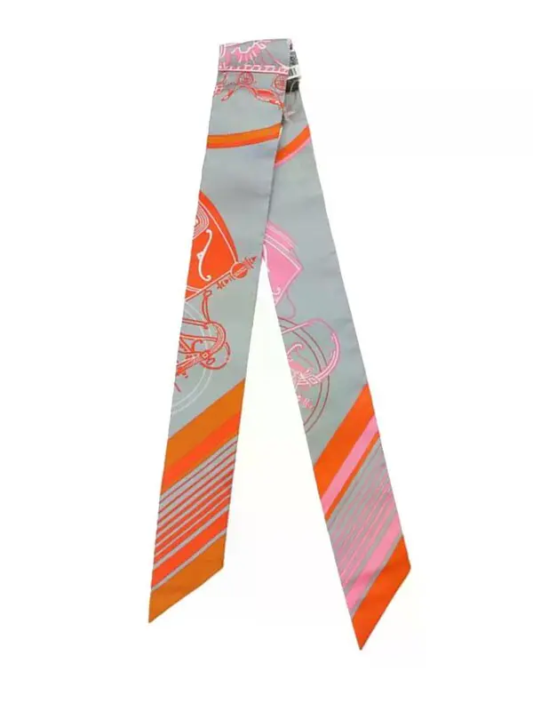 Hermès 2000-2025 Ex Libris Silk Twilly Scarf Scarves - Grey