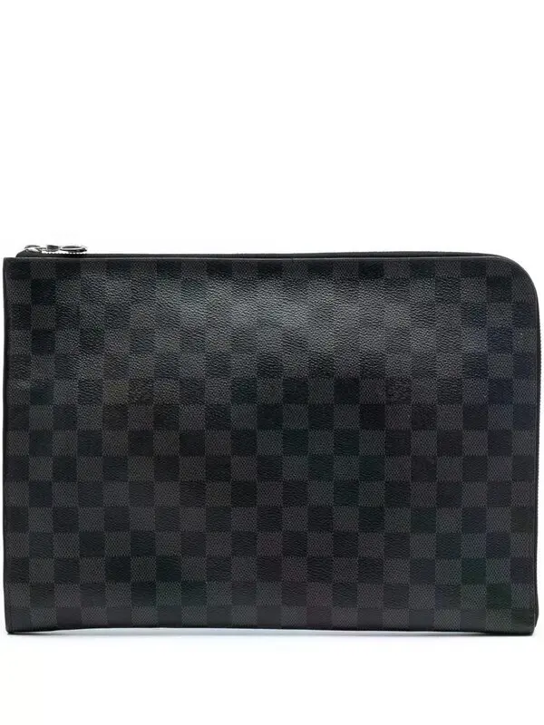 LOUIS VUITTON 2018 Damier Graphite Pochette Jour Gm Clutch - Black