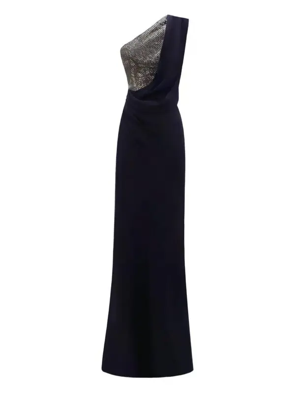 GEMY MAALOUF Draped One-shoulder Maxi Dress - Black