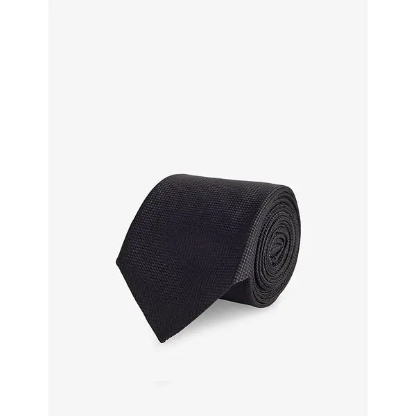 TOM FORD Woven Silk Slim Tie - Black