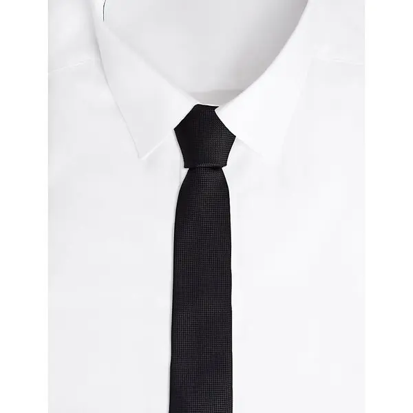 TOM FORD Woven Silk Slim Tie - Black