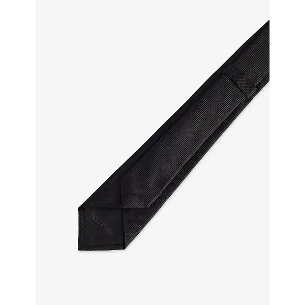 TOM FORD Woven Silk Slim Tie - Black