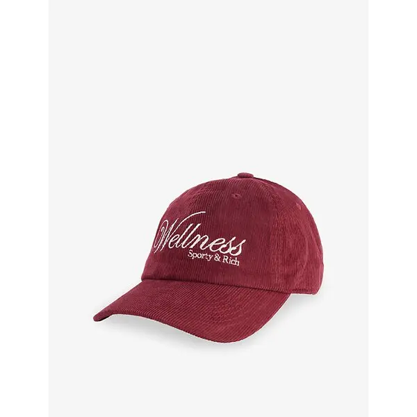 SPORTY & RICH Soho Logo-embroidered Corduroy Cap - Merlot