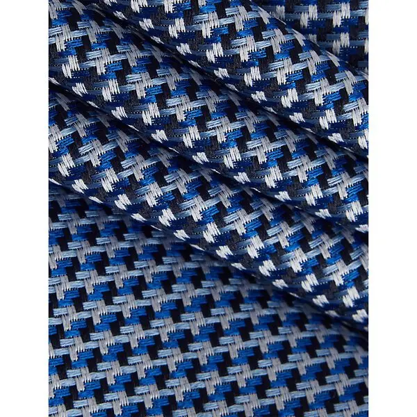 TOM FORD Woven Geometric Silk Tie - Mid Blue