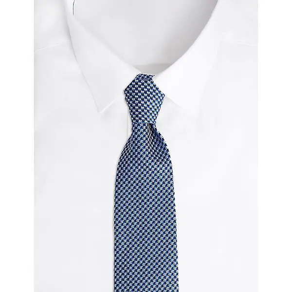TOM FORD Woven Geometric Silk Tie - Mid Blue
