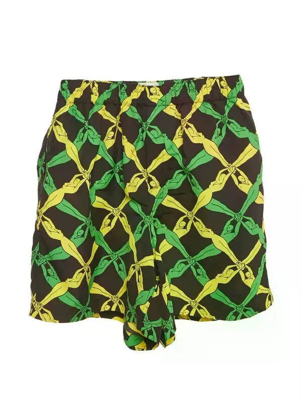 Bottega Veneta Fantasia-print Shorts - Black