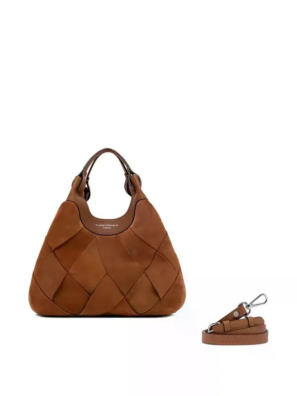 GIANNI CHIARINI Woven Leather Shoulder Bag - Brown
