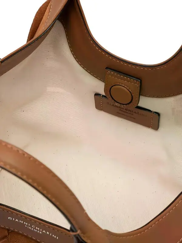 GIANNI CHIARINI Woven Leather Shoulder Bag - Brown