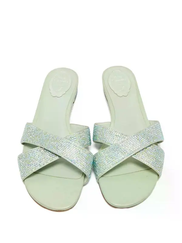 Rene Caovilla Crystal-embellished Slides