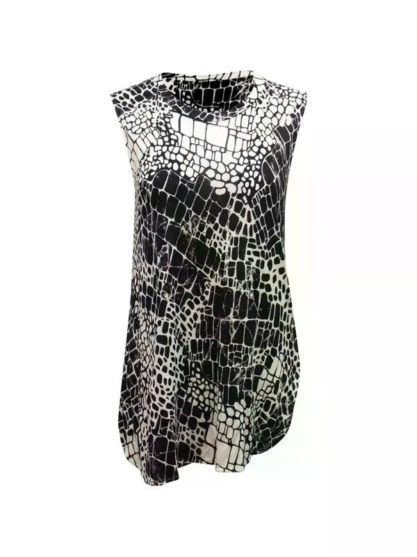 Vince Croc-print Sleeveless Top