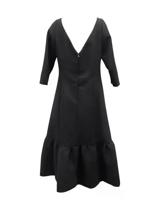 maxi dress plunge neckline Beck Plunge Maxi Dress With Floral Hardware / Black | MESHKI