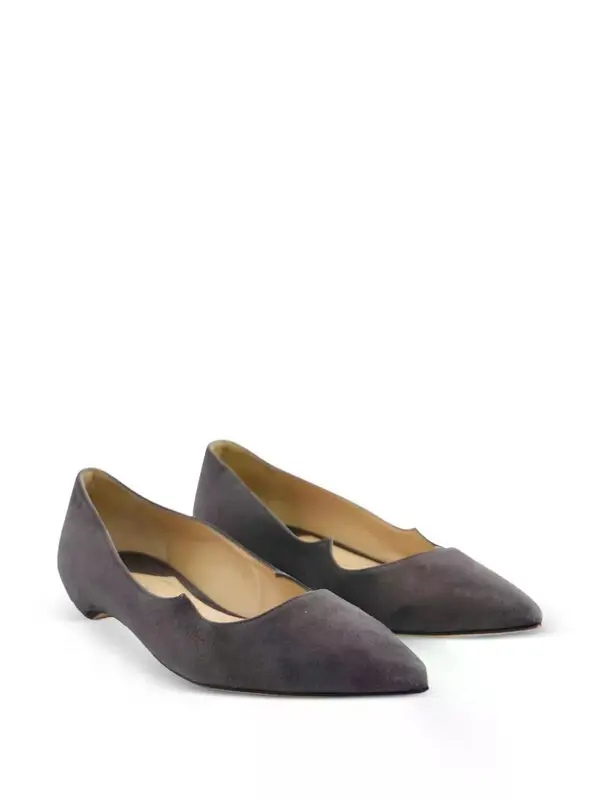 PAUL ANDREW Pointed-toe Curved-design Ballet Flats