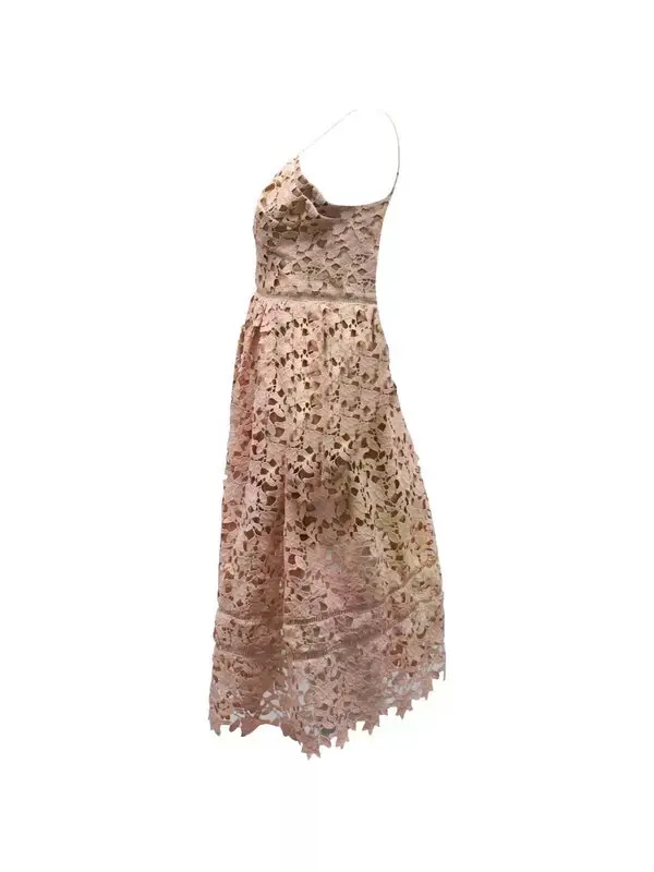 Self-Portrait Azaelea Lace Midi-Dress - Pink - 12% Off | Editorialist