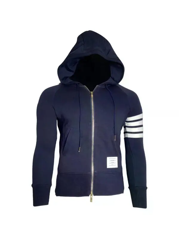 Thom Browne 4-bar Zip Hoodie - Blue