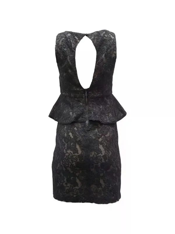 black mini plunge dress Joelle