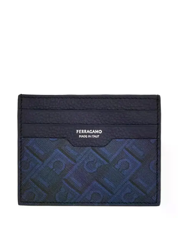 FERRAGAMO Monogram Card Holder - Blue