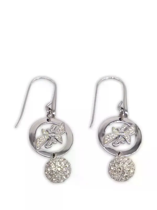 SWAROVSKI Butterfly Pave Dangle Earrings - Silver
