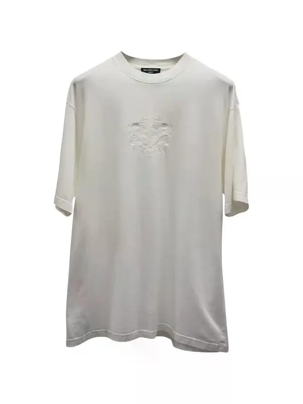 Balenciaga Crest-embroidered T-shirt - White
