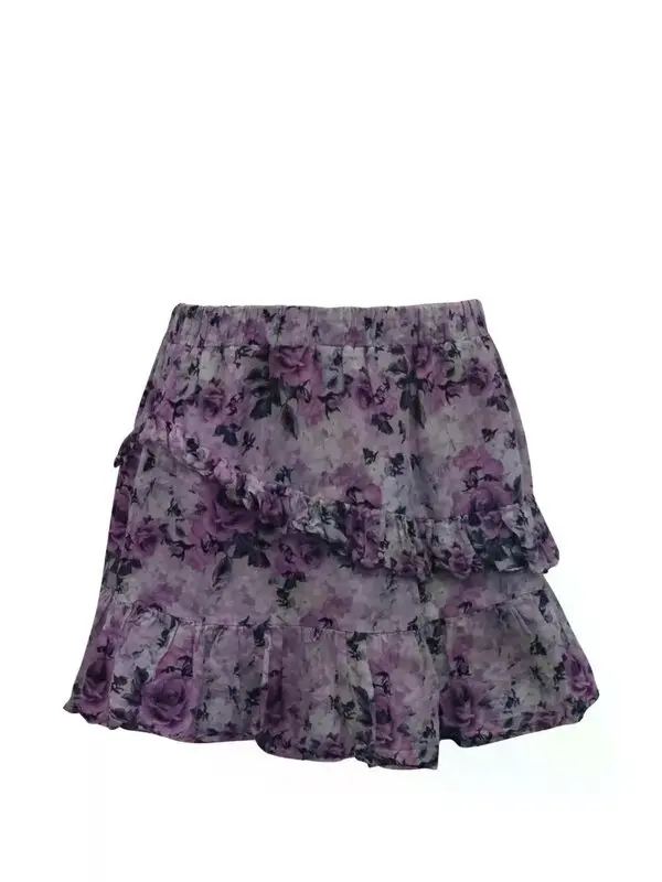 LoveShackFancy Floral-print Ruffle Mini Skirt