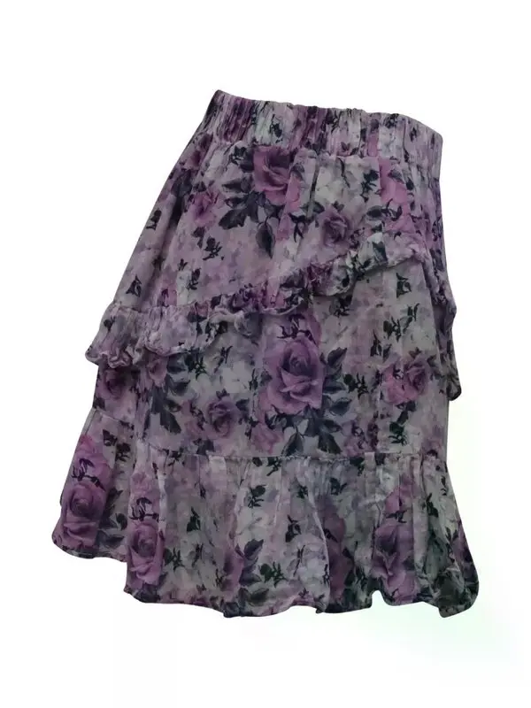 LoveShackFancy Floral-print Ruffle Mini Skirt