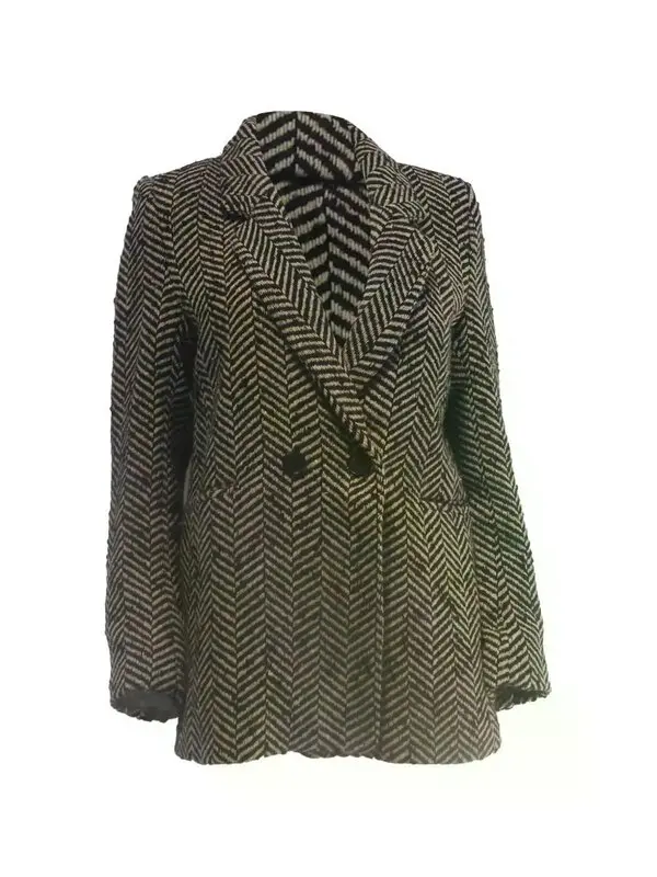 ANINE BING Single-breasted Herringbone Coat