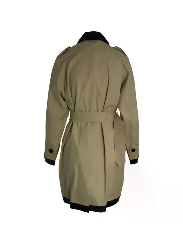 Burberry Leather-trim Belted Trench Coat