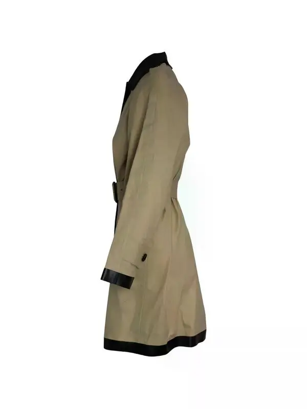 Burberry Leather-trim Belted Trench Coat