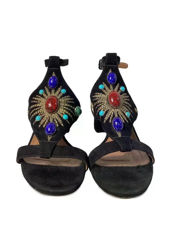 AQUAZZURA Embellished Suede Heeled Sandals