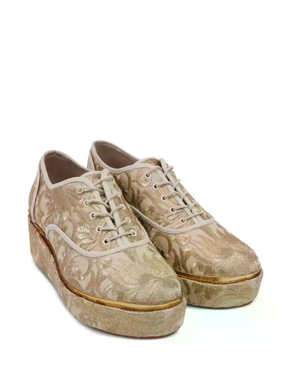 Tory Burch Brocade Platform Oxford Shoes