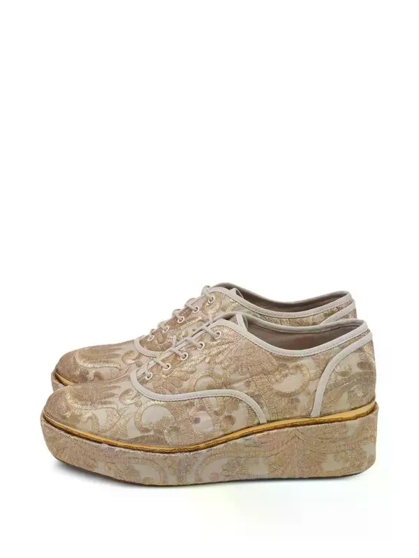Tory Burch Brocade Platform Oxford Shoes