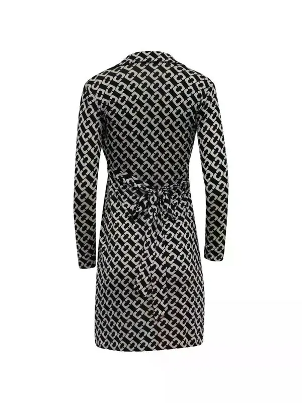 Diane Von Furstenberg Printed Mini Wrap Dress - Black