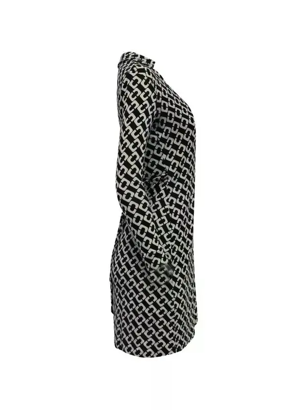 Diane Von Furstenberg Printed Mini Wrap Dress - Black