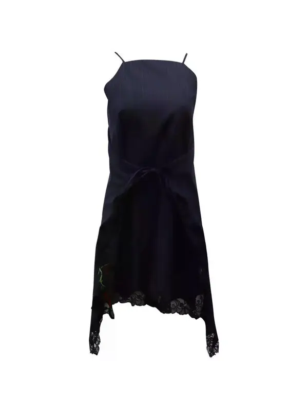 ALEXANDER WANG Rose-print Pinstriped Dress