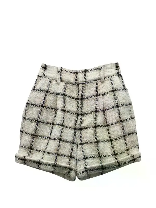 ANINE BING Tweed Plaid Shorts