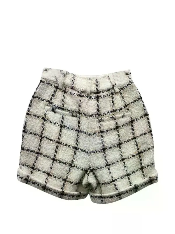 ANINE BING Tweed Plaid Shorts
