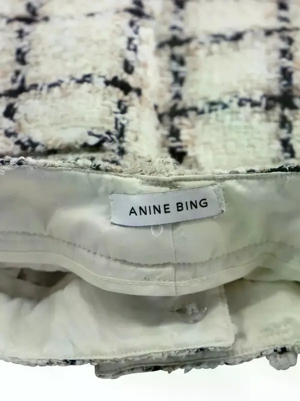 ANINE BING Tweed Plaid Shorts
