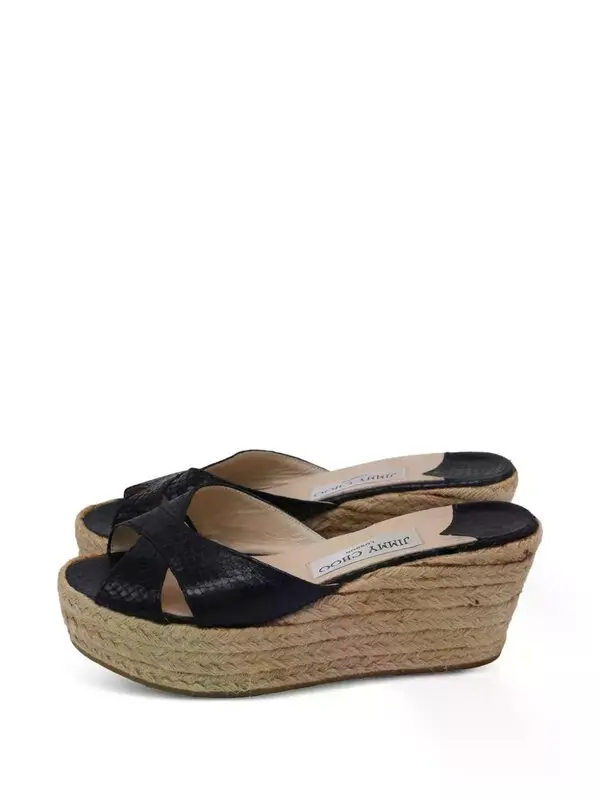 JIMMY CHOO Snakeskin-embossed Espadrille Wedges