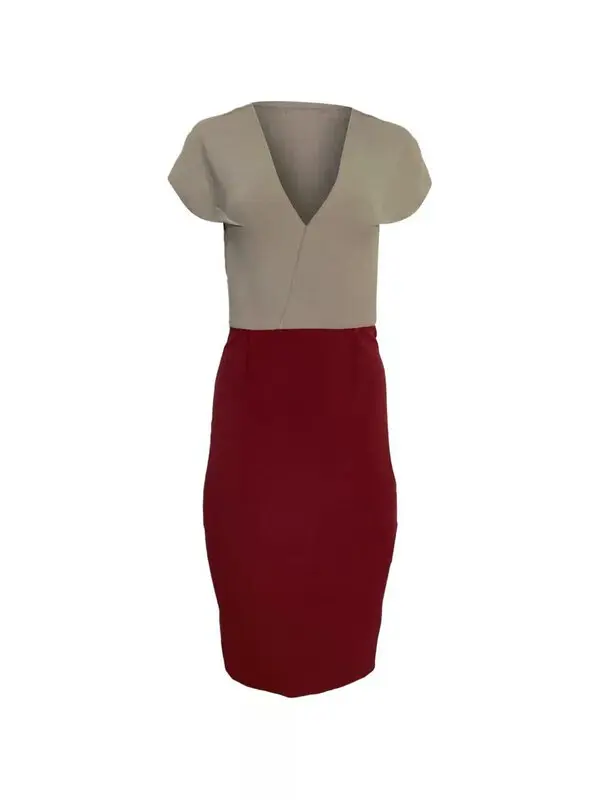 Roland Mouret Colourblock V-neck Dress