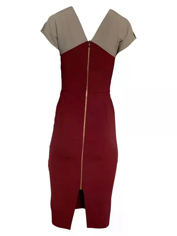 Roland Mouret Colourblock V-neck Dress