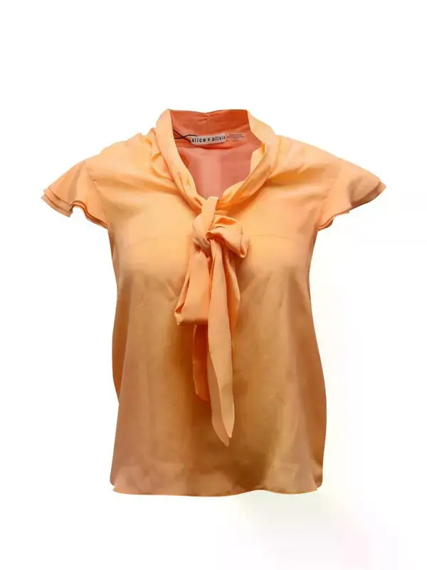 Alice + Olivia Jeannie Neck-tie Silk Blouse