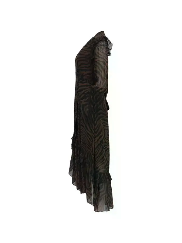 Ba&sh Zebra-print Wrap Maxi Dress