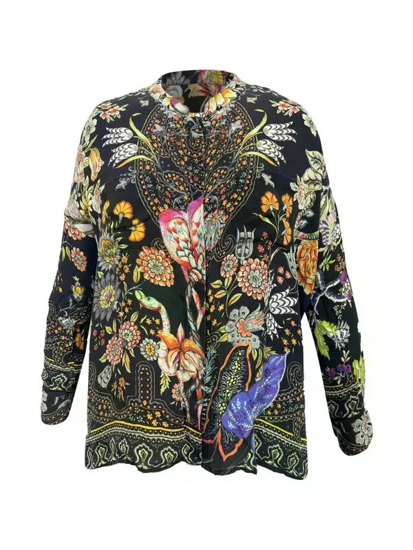 Etro Printed Silk Long-sleeve Blouse