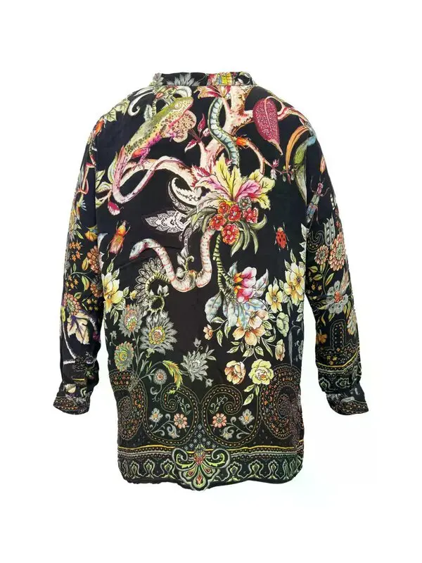 Etro Printed Silk Long-sleeve Blouse